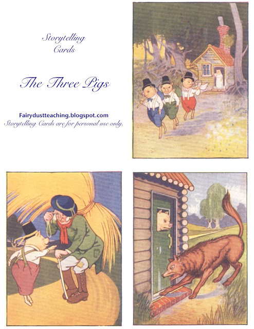 Free Storytelling Cards - Three Pigs - Fairy Dust Teaching